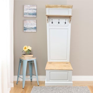 Hand Crafted Liberty Style Settle With Hooks & Storage Chest - Etsy UK