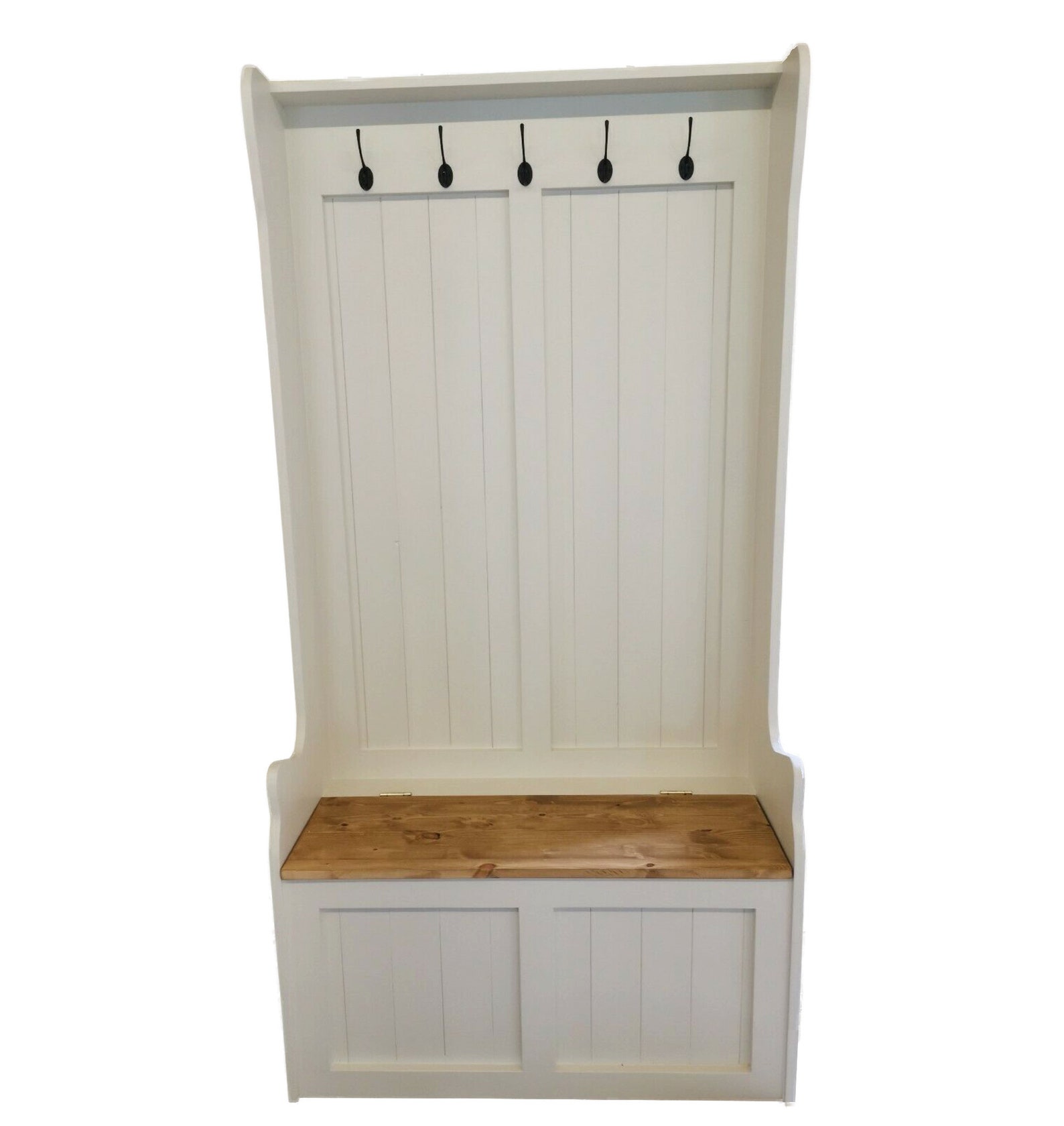 Hand Crafted Monk's Bench Coat Stand With Storage Hand | Etsy