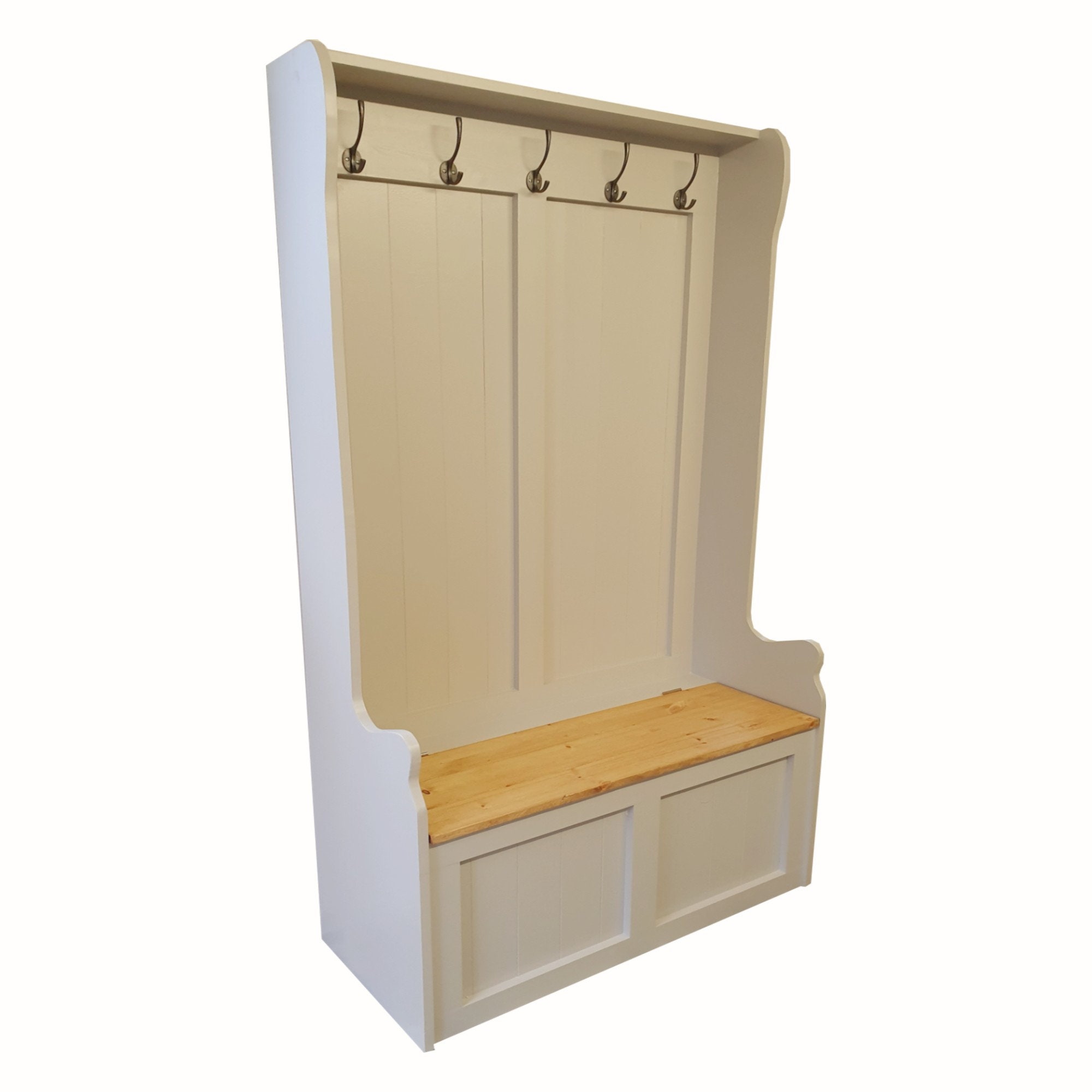 Hand Crafted Monk's Bench Coat Stand With Storage Hand | Etsy