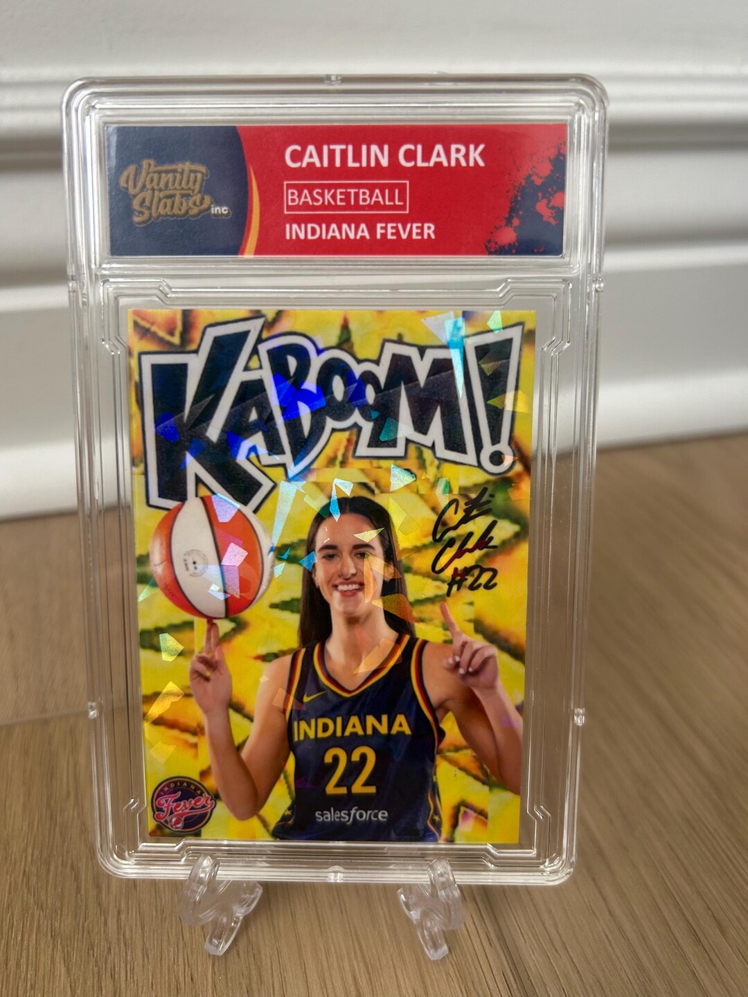 Caitlin Clark Kaboom! Gold Rookie RC Indiana Fever ENCASED Vanity Slabs ...