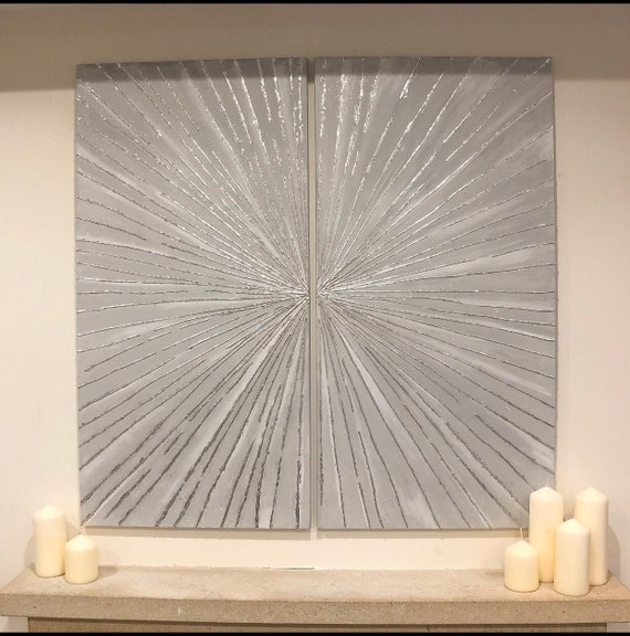 Silver Sunburst Painting