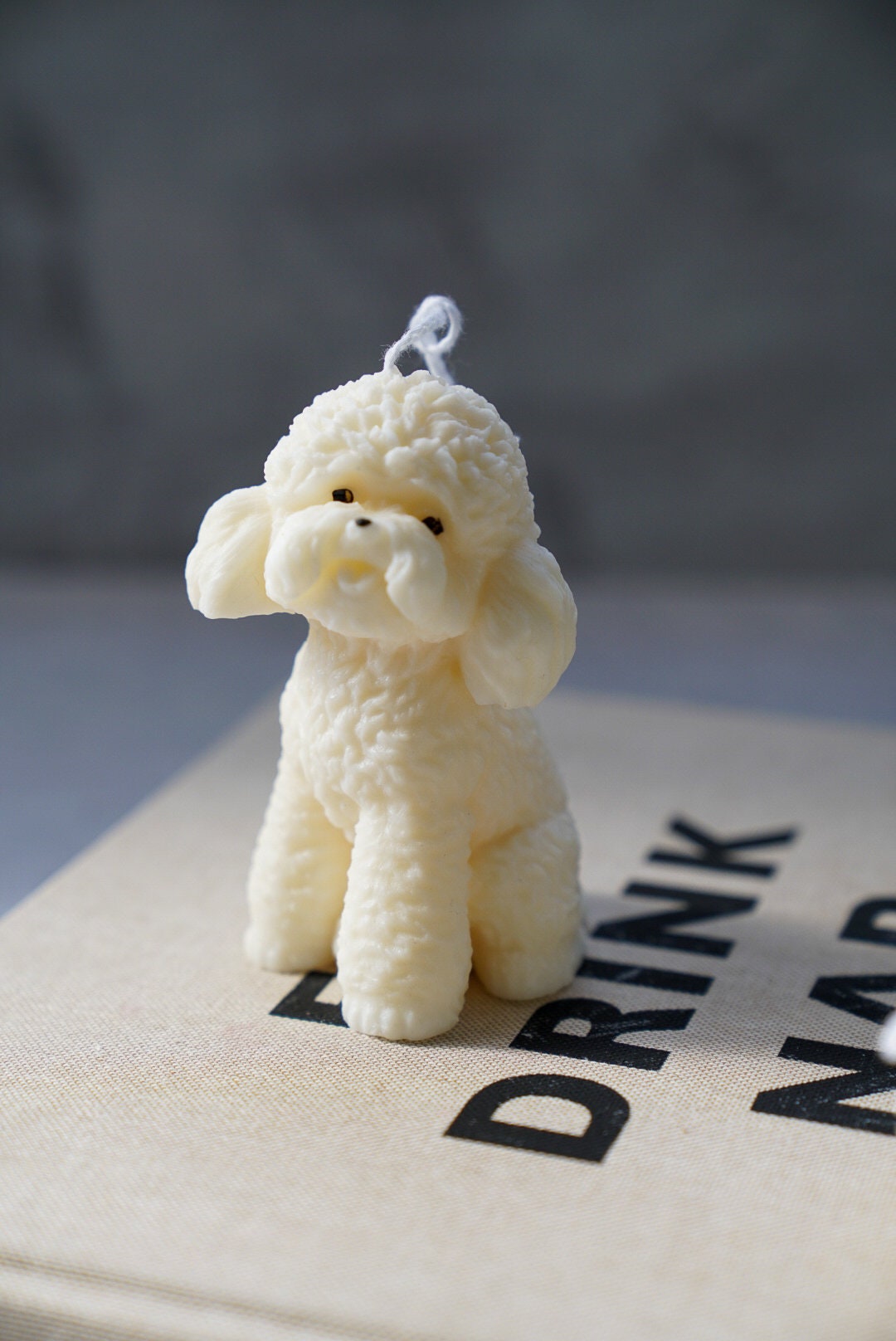 Large Dog Candle Puppy Candle Dog Lovers Gift Teddy Dog Bichon Frisé ...