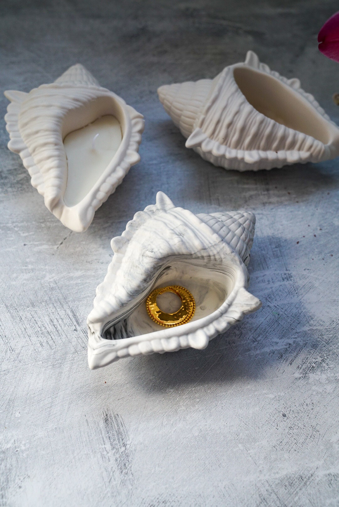 Shell Shaped Handmade Trinket Dish With Candle or Without | Beach Theme ...