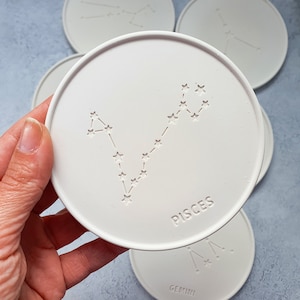 Zodiac Sign Coaster 12 Different Signs | Star Sign Coaster | Minimalist ...