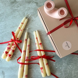 Bow Detailed Hand-painted Pillar Candles and the Pink U Shape Candle ...