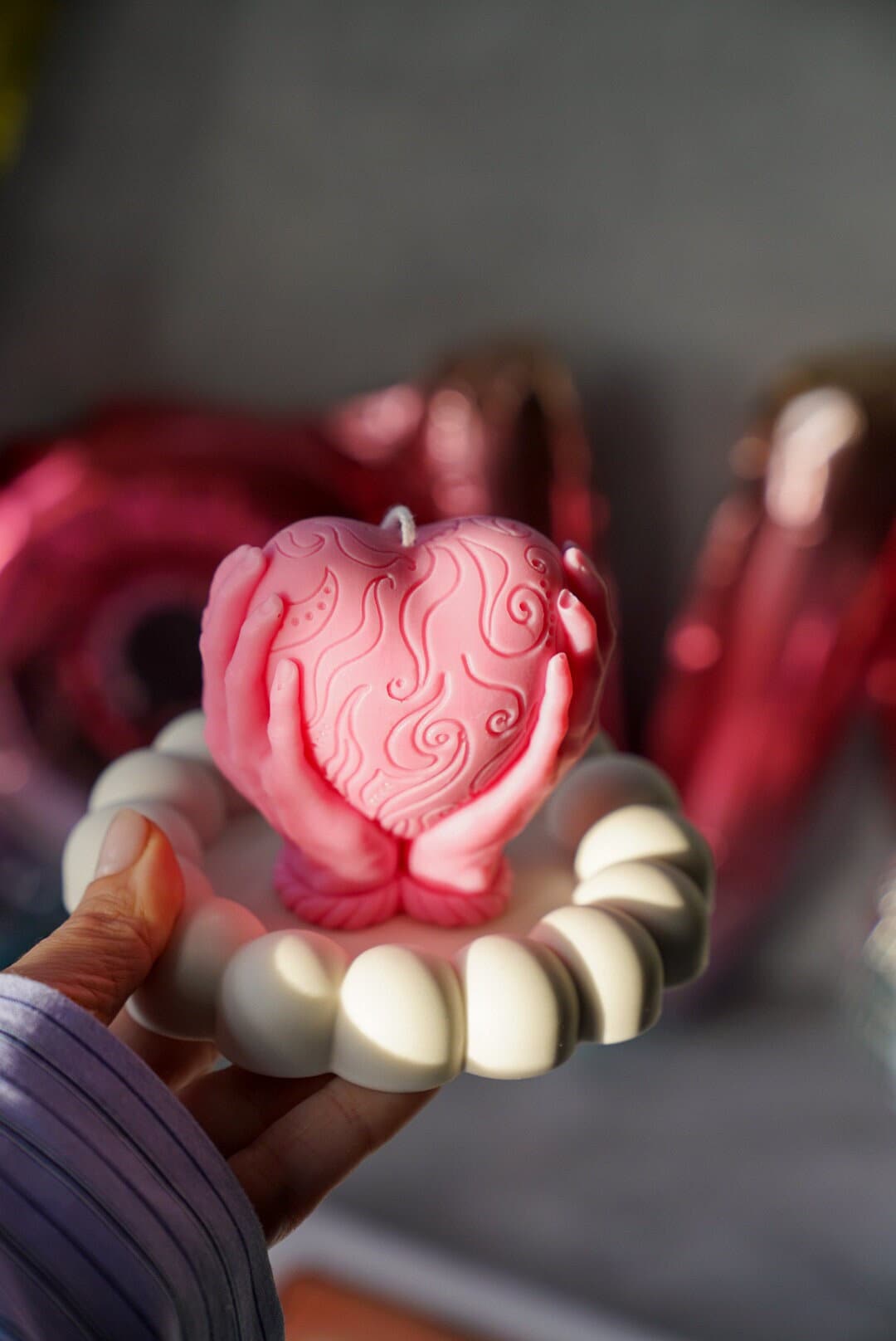 Hands Holding Heart | Vegan Home Decor | Gift for Love | Handmade Soy ...