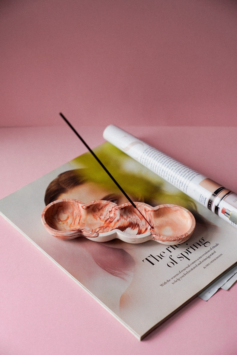 Marble Wavey Stoneware Incense Holder: Modern Scandi Home Decor - Etsy UK