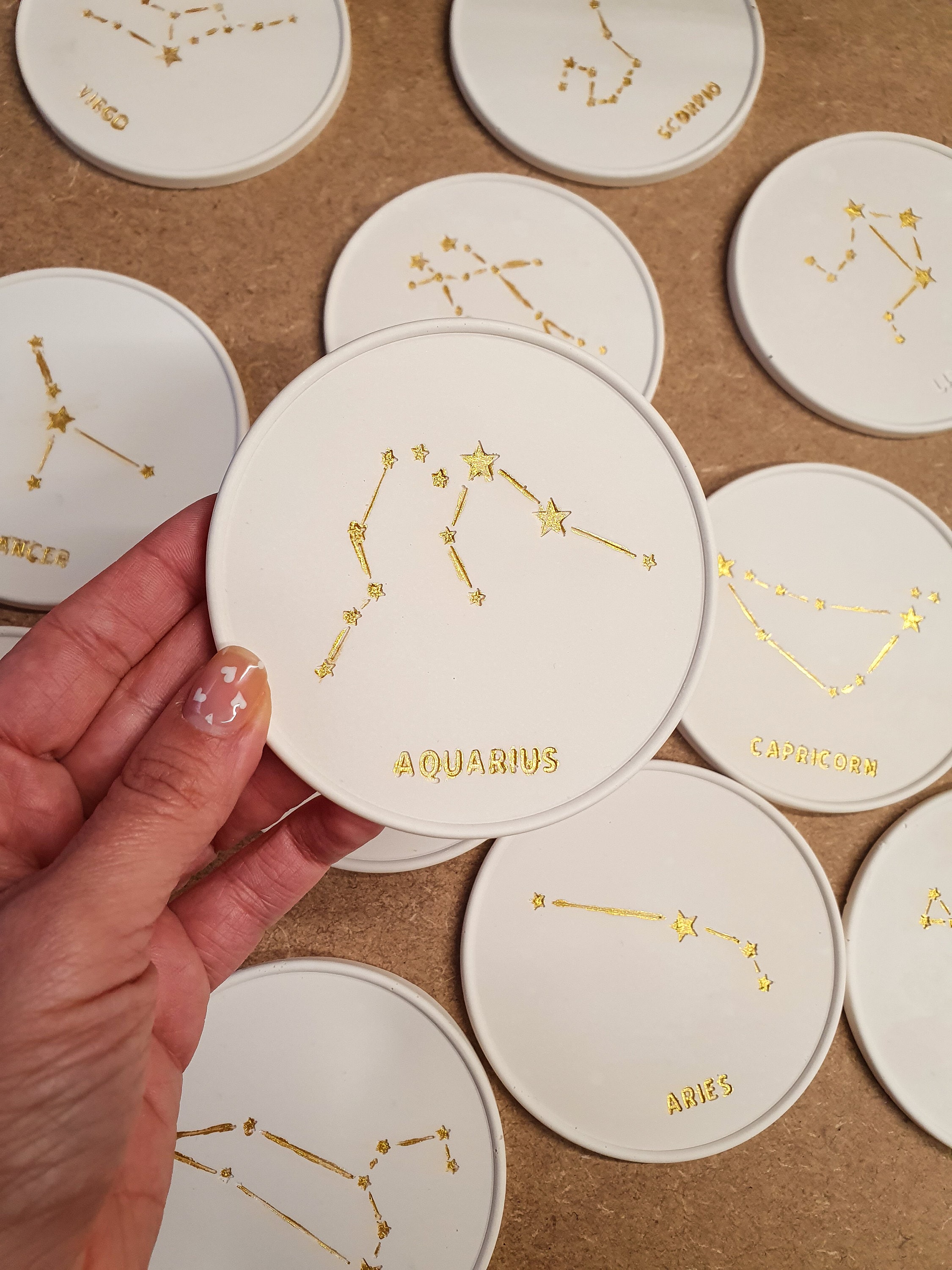 Zodiac Sign Coaster 12 Different Signs Star Sign Coaster - Etsy UK