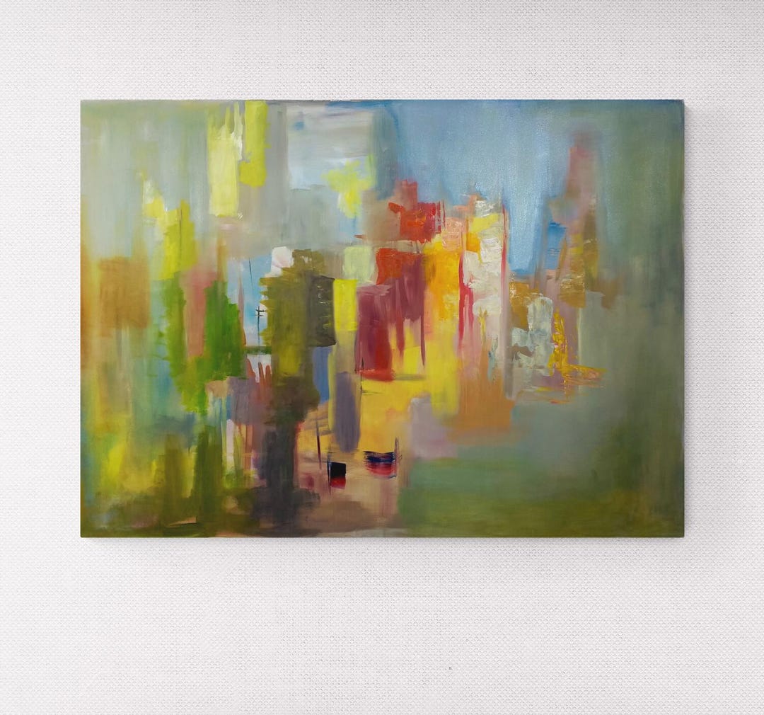 Abstract Colorful Expressionism Painting Original Landscape Extra Large ...
