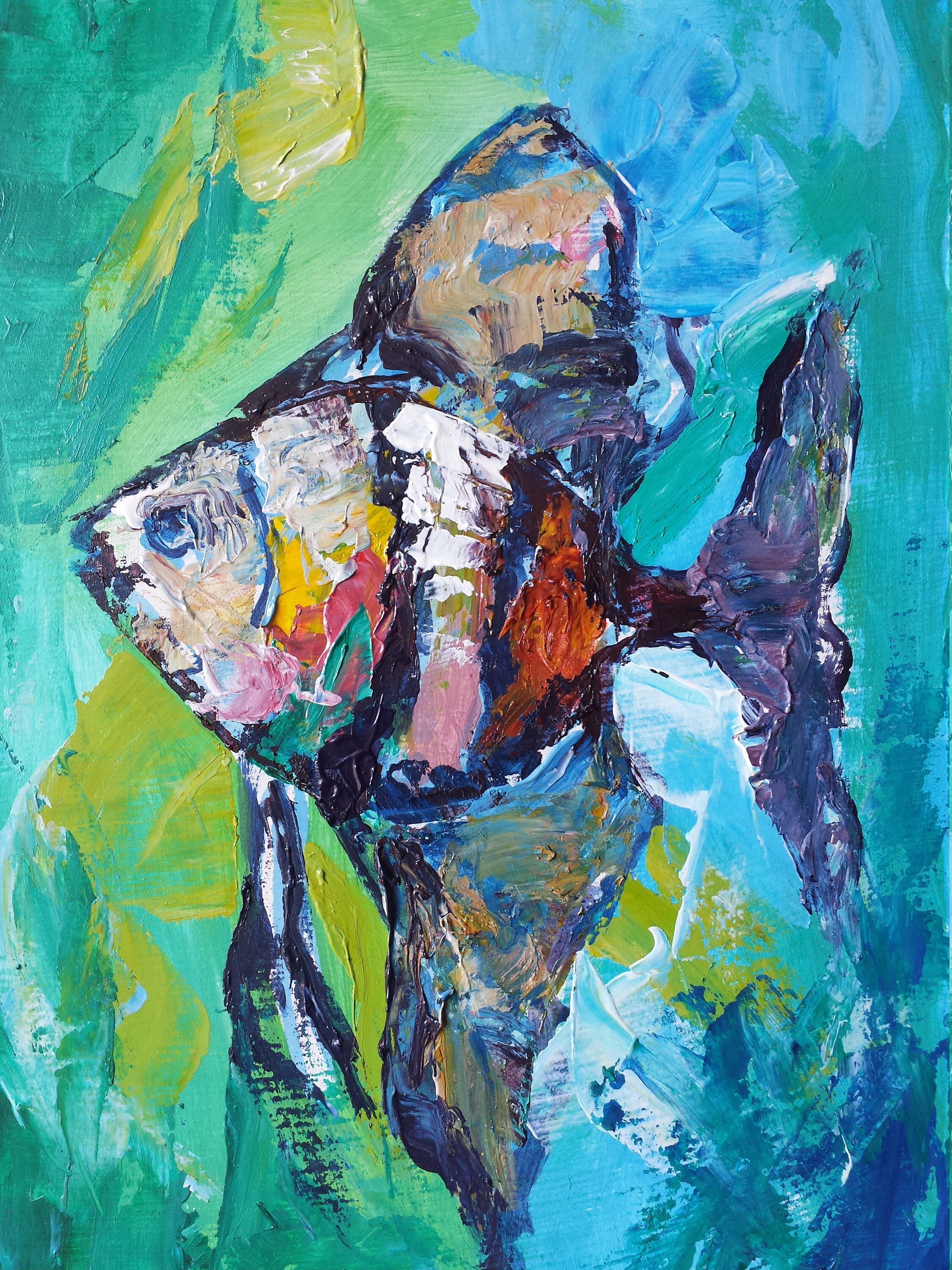 Fish Painting Colorful tropical fish Modern Wall Art Painting | Etsy