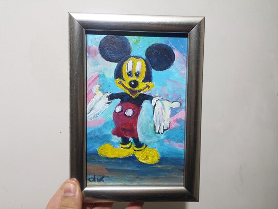 Mickey Mouse Original Art Painting Disney Miniature Mickey - Etsy