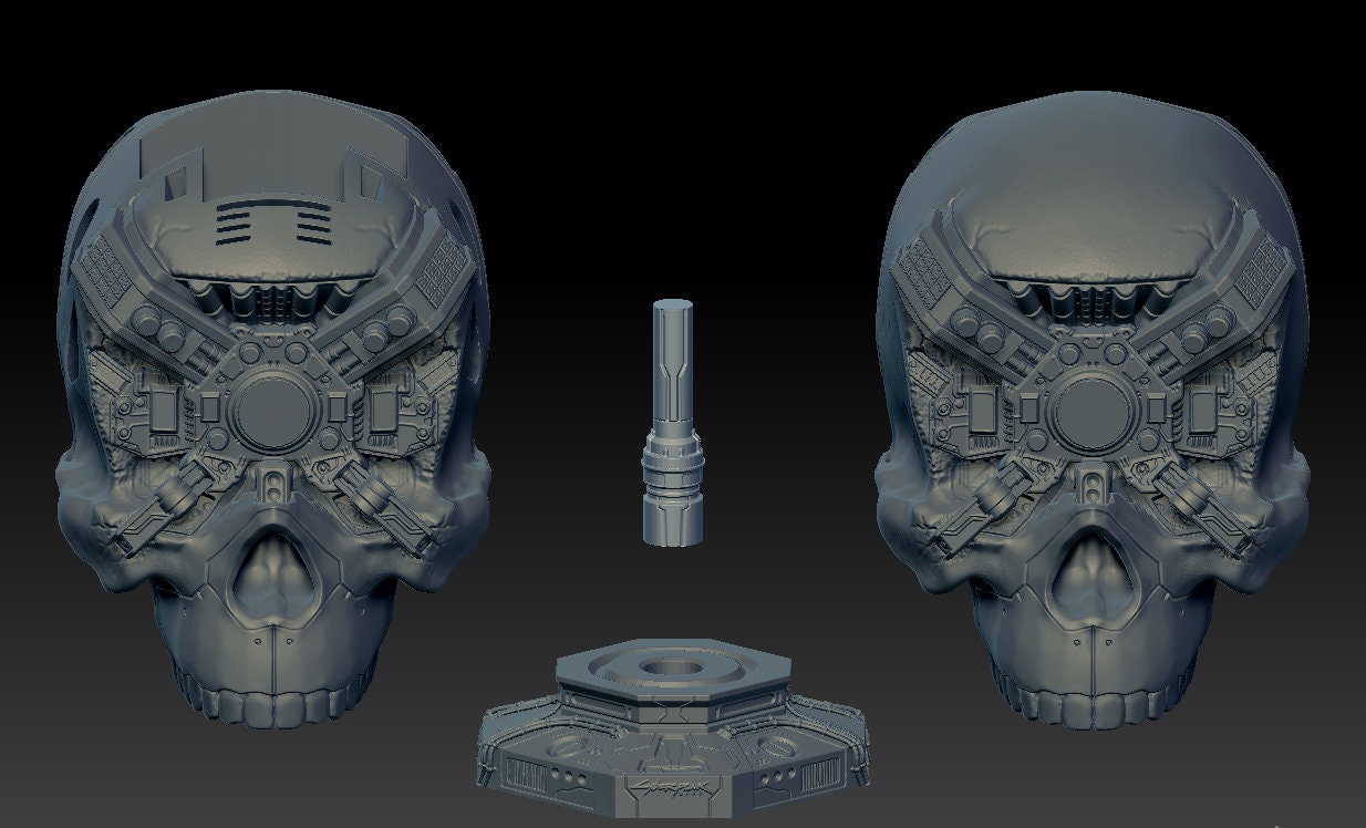 CYBER SKULL CYBERPUNK 2077 stl | Etsy