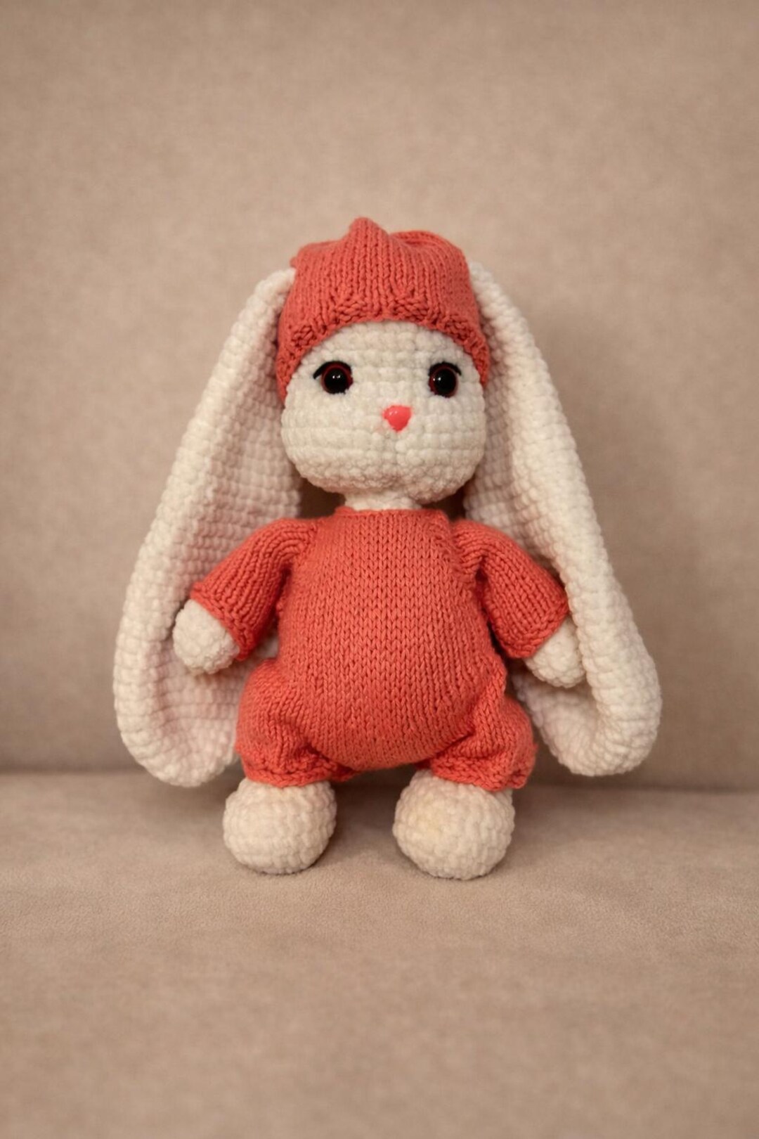 Handmade Crochet Bunny Sleep Buddy Amigurumi Bunny Lovey, Soft Comfort ...
