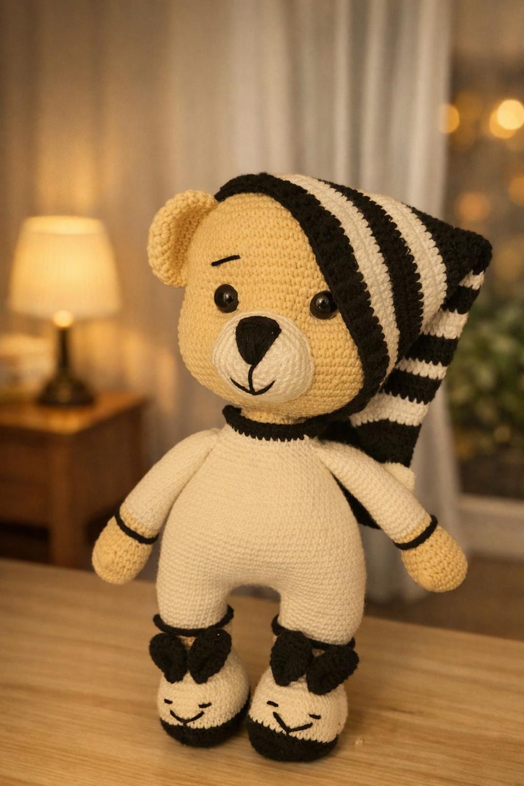 Handmade Crochet Teddy Bear Sleep Buddy Amigurumi Bear Comfort Toy ...