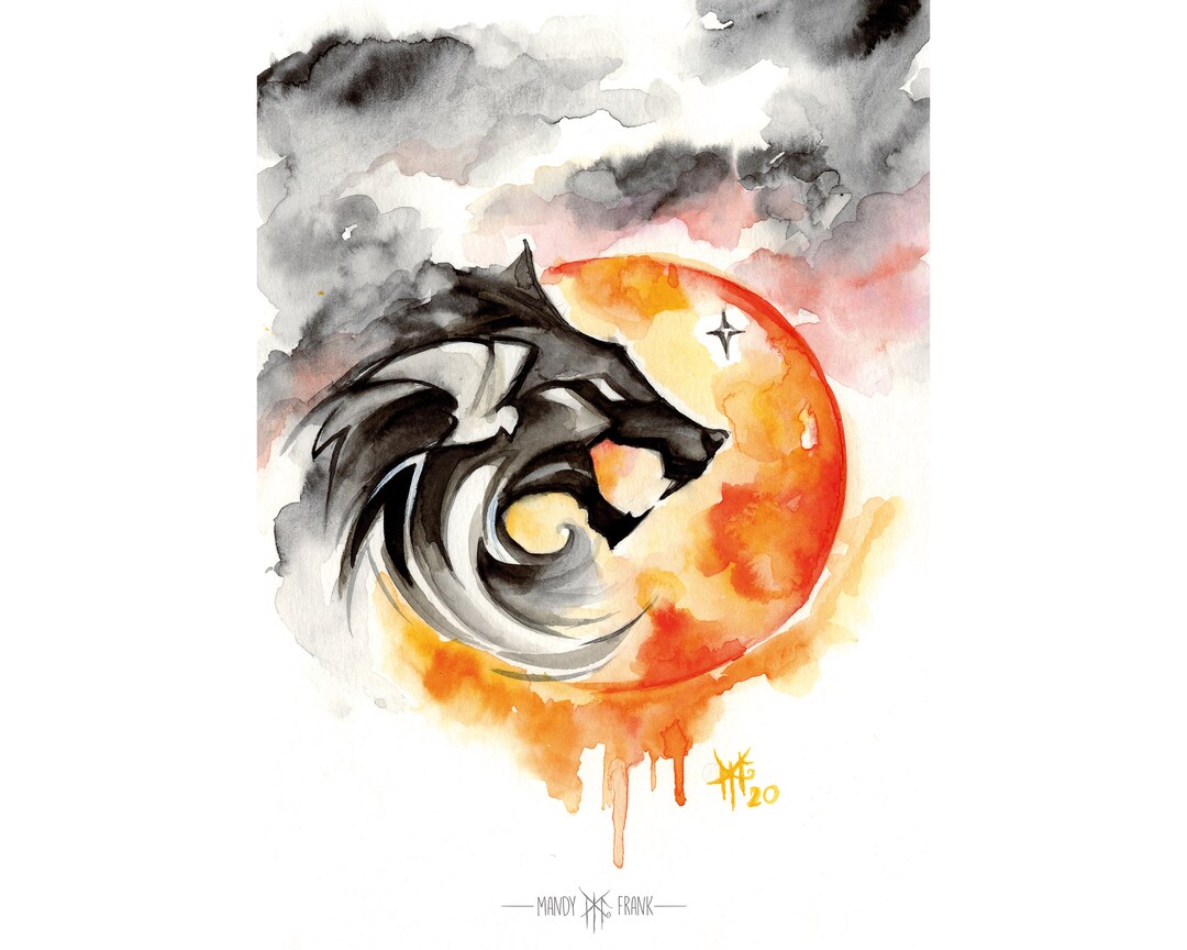 Witcher Moon A4 Fine Art Print - Etsy