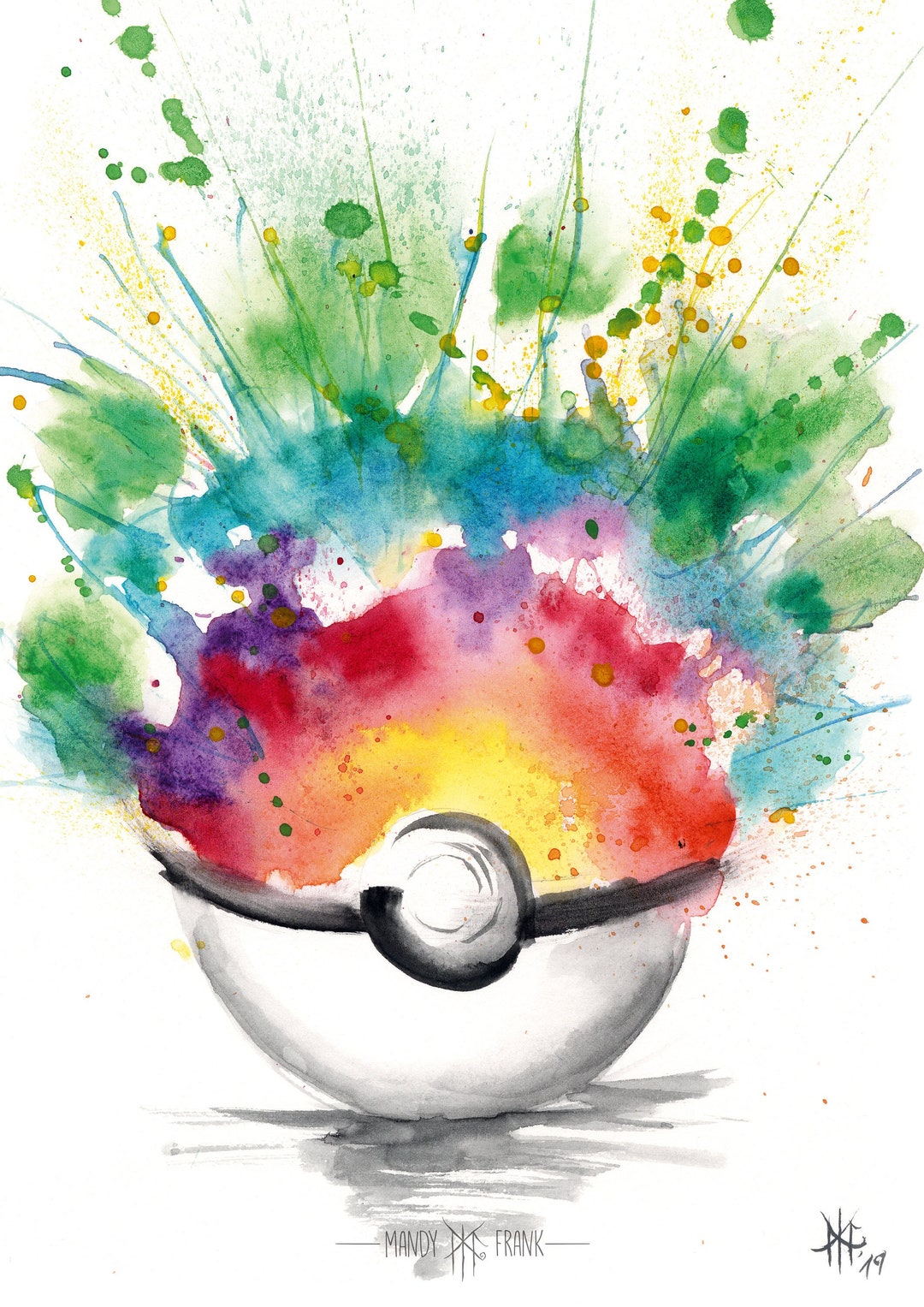 Rainbow Pokeball Fine Art Print - Etsy