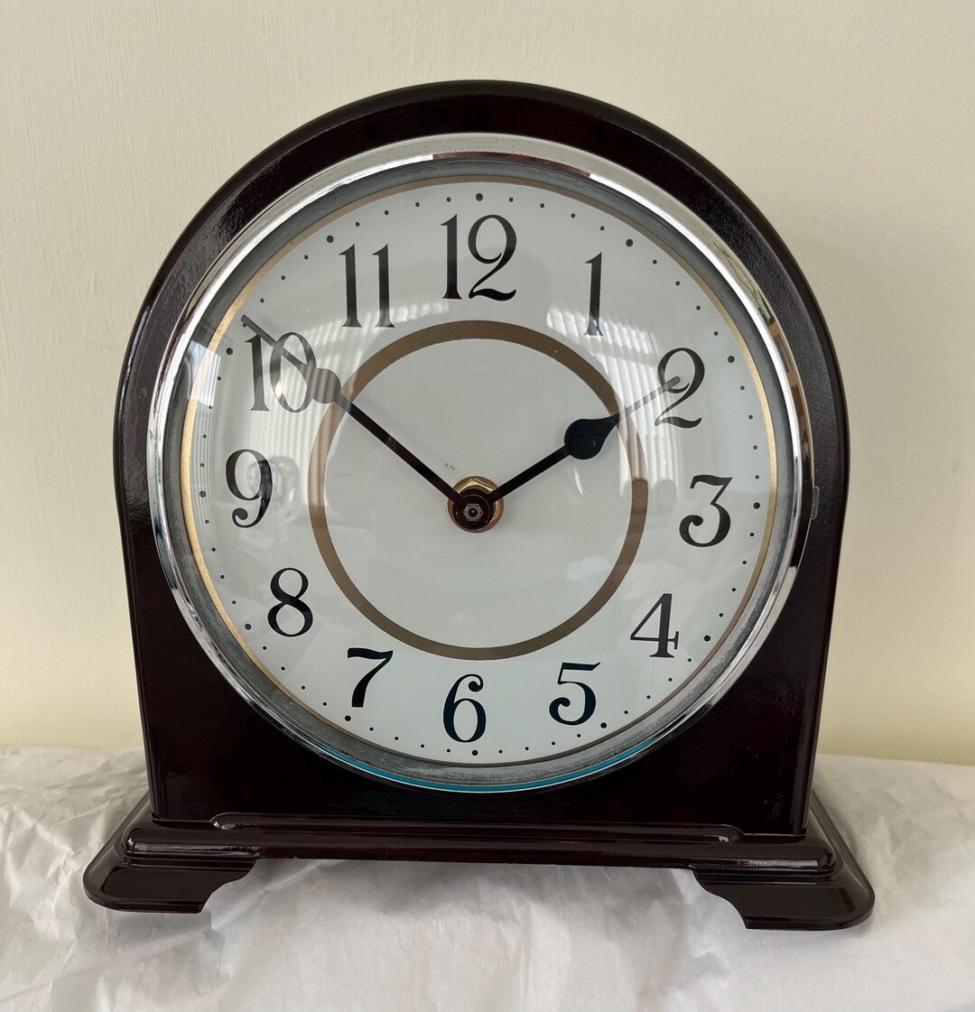 Smiths Art Deco Mantel Clock Bakelite Case With Quartz Timepiece - Etsy