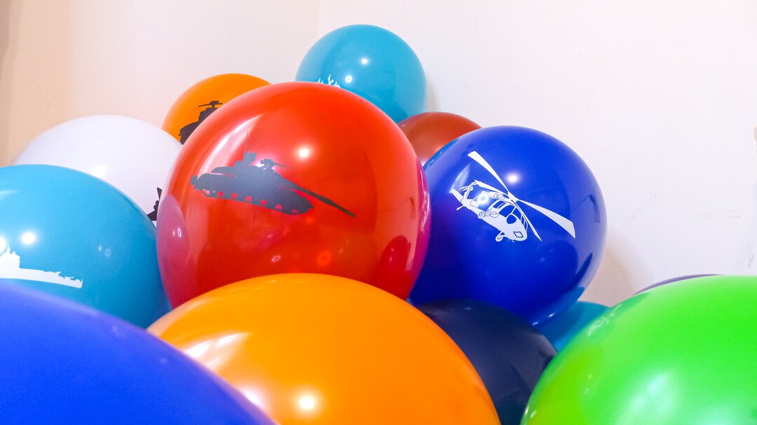 Military Vehicles Themed 12" Latex Party Balloons - Pack of 30 / Planes ...