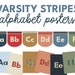 Varsity Stripes Alphabet Posters | Printable PDF | Vintage Neutral ...