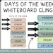 Days of the Week Whiteboard Clings + Arrows | Classroom Calendar Time ...