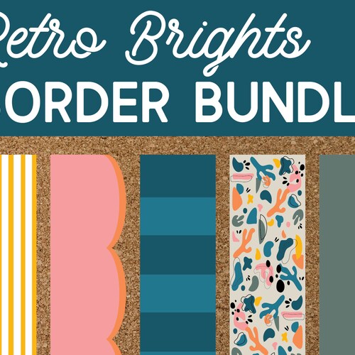 Retro Brights Bulletin Board Border Bundle Printable PDF - Etsy