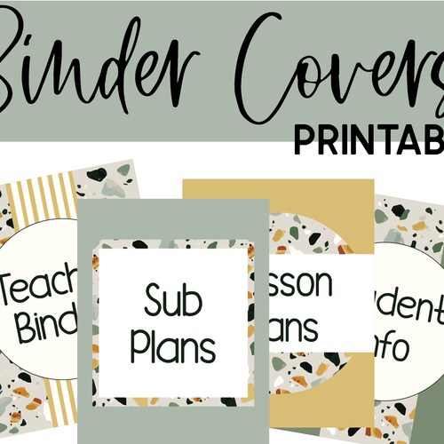 Modern Terrazzo Editable Classroom Binder Covers and Spines - Etsy