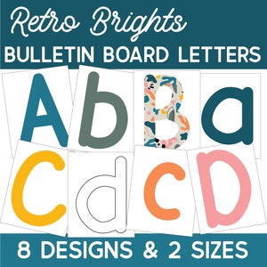 Retro Brights Bulletin Board Letter Bundle | Printable PDF | Modern ...