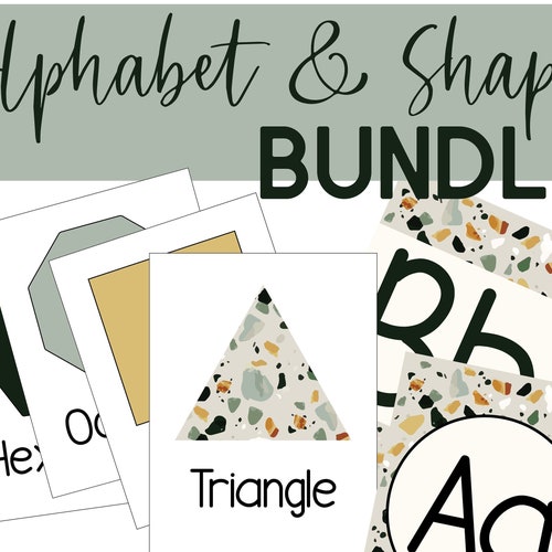 Modern Terrazzo Alphabet & Shapes Bundle Printable PDF - Etsy