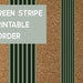Modern Green Stripe Bulletin Board Border | Printable PDF | Modern and ...