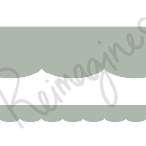 Modern Sage Scalloped Bulletin Board Border | Printable PDF | Modern ...