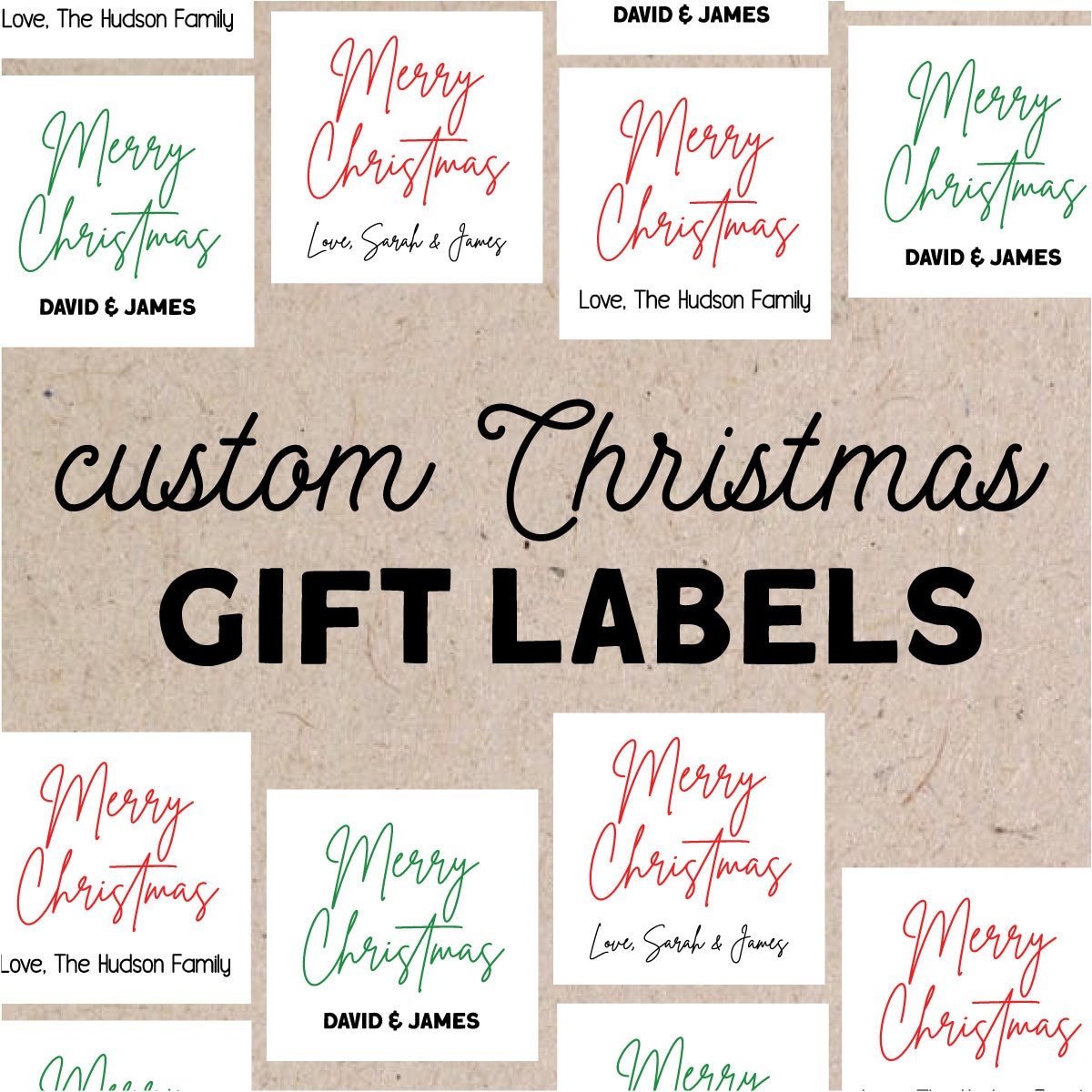 Personalized Merry Christmas Gift Sticker | Custom Merry Christmas Gift ...