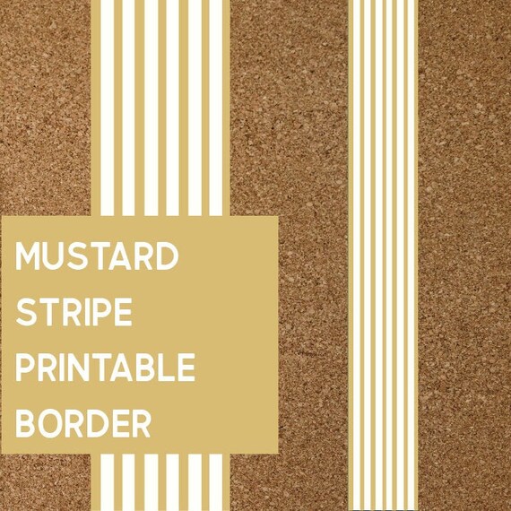 Modern Mustard Stripe Bulletin Board Border Printable PDF | Etsy