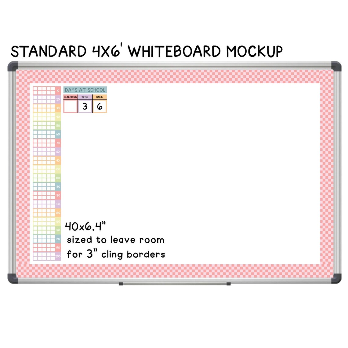 Pastel Days at School Ten Frame Whiteboard Clings + Counters – Reusable ...