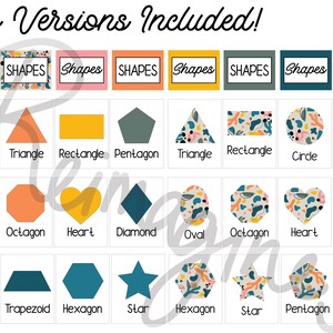 Retro Brights Shape Posters | Printable PDF | Modern and Stylish ...