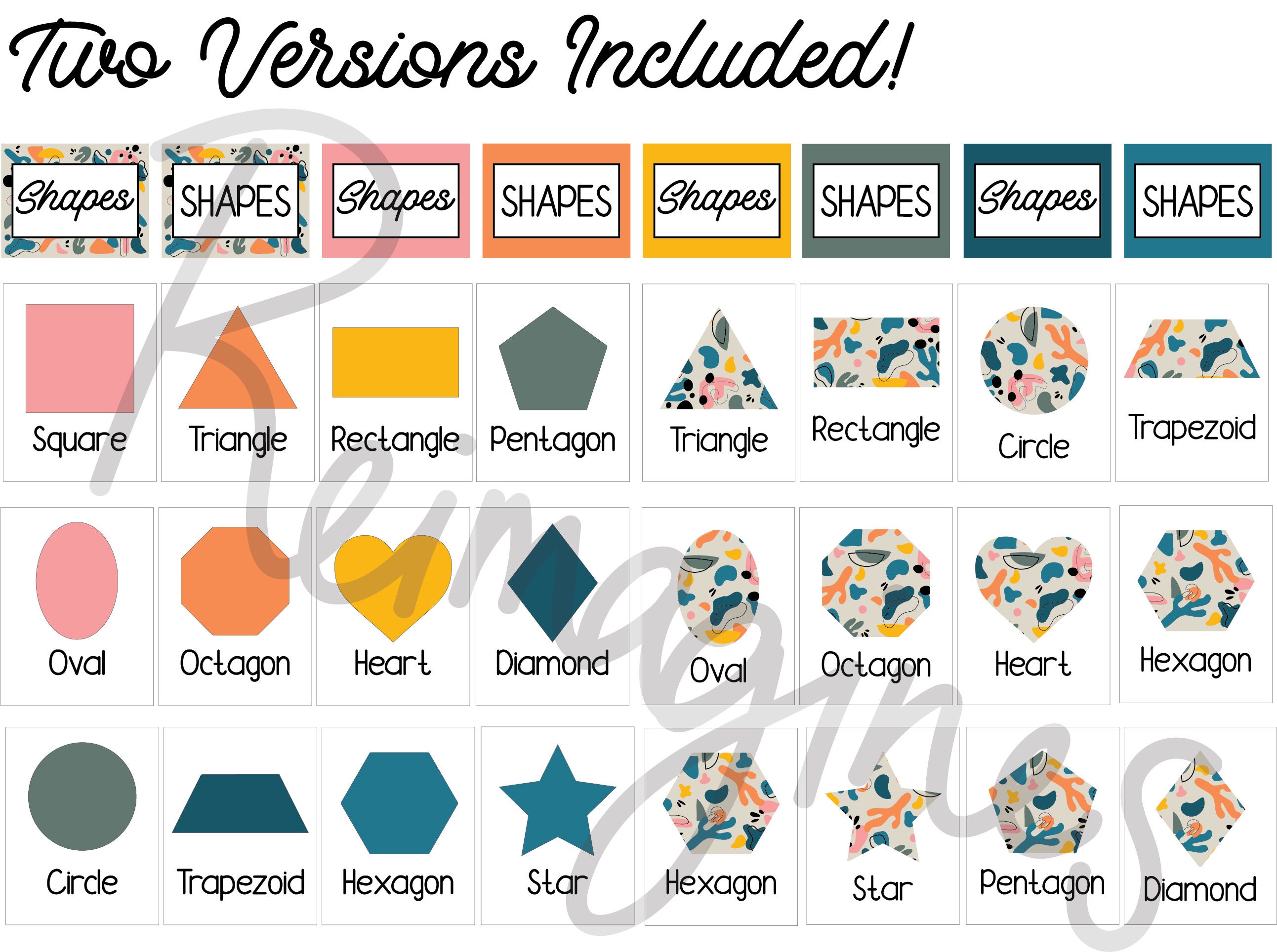 Retro Brights Shape Posters | Printable PDF | Modern and Stylish ...
