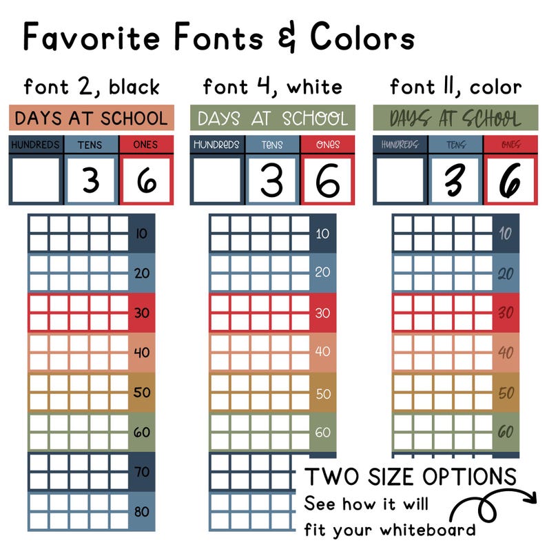 Varsity Stripes Days at School Ten Frame Whiteboard Clings + Counters ...