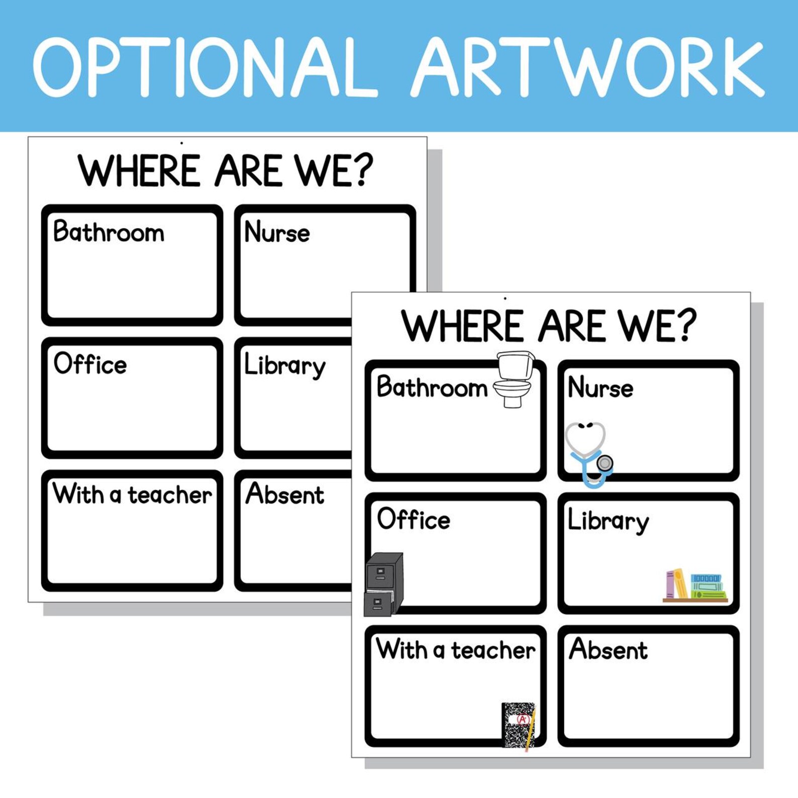 Location and Lunch Tracker Classroom Whiteboard Clings | Student Number ...