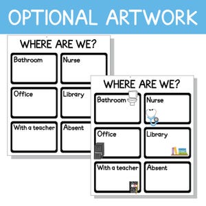 Location and Lunch Tracker Classroom Whiteboard Clings | Student Number ...