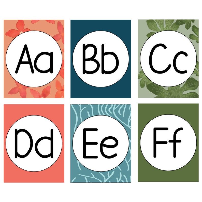 Tropical Botanical Alphabet Posters | Printable PDF | Modern and Nature ...