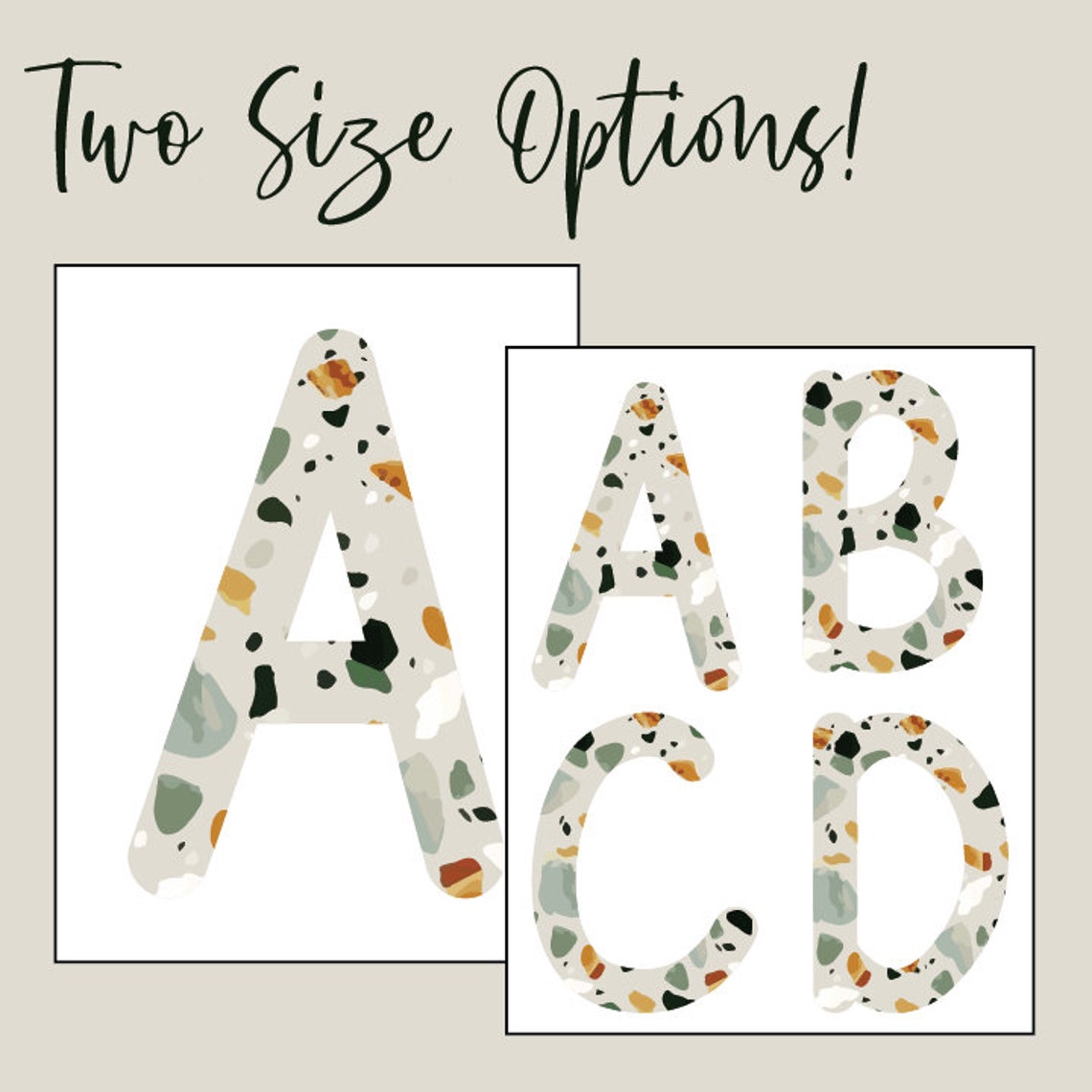Modern Terrazzo Bulletin Board Letters and Borders Bundle | Etsy