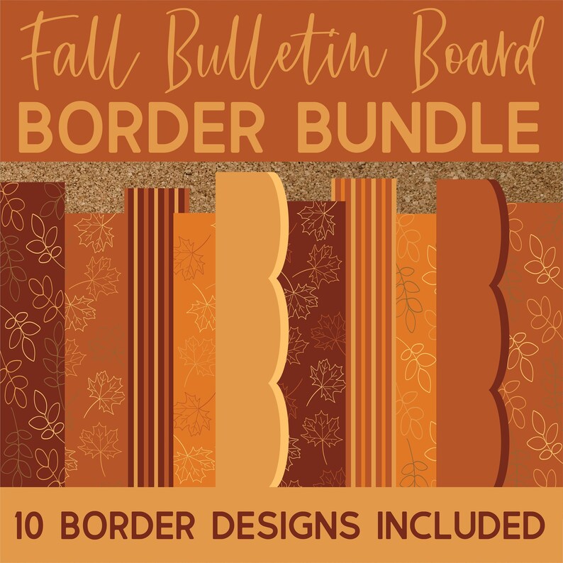 Fall Leaves Bulletin Board Border Bundle | Printable PDF | Modern and ...