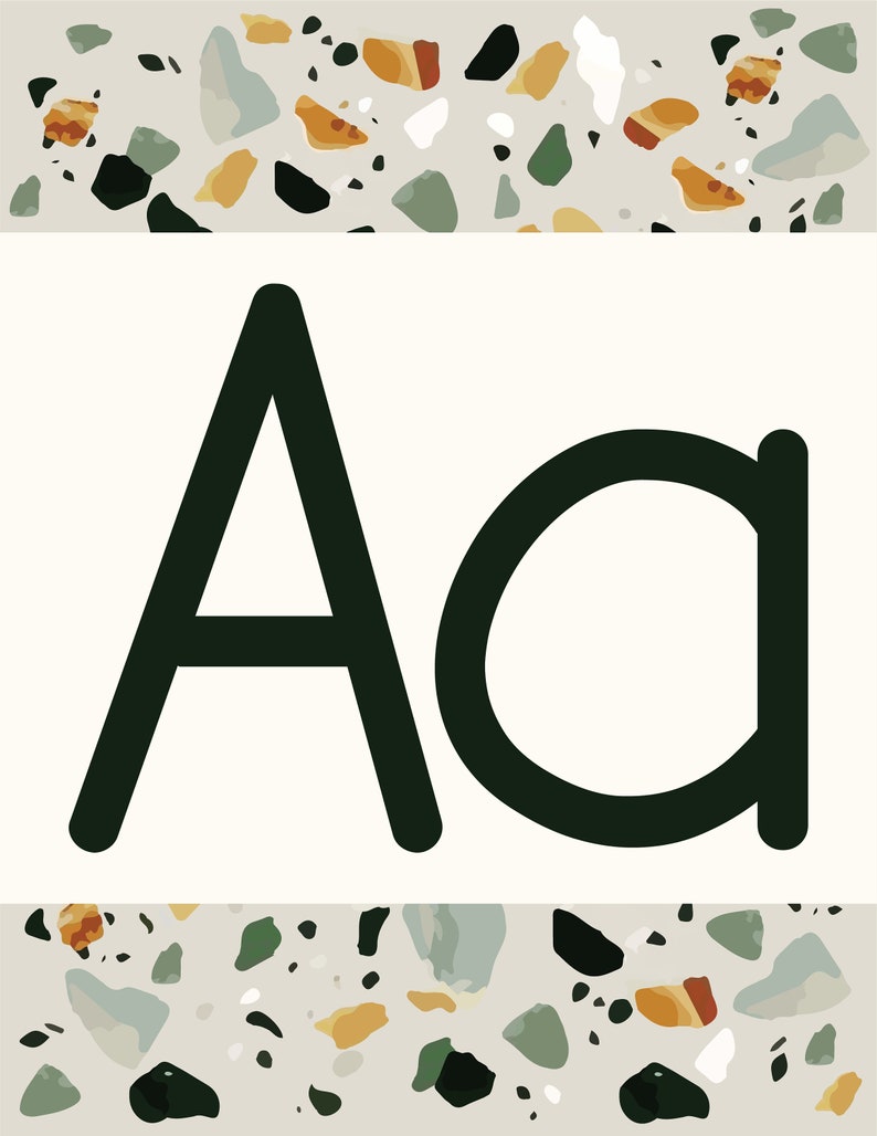 Modern Terrazzo Alphabet Posters | Printable PDF | Modern and Neutral ...