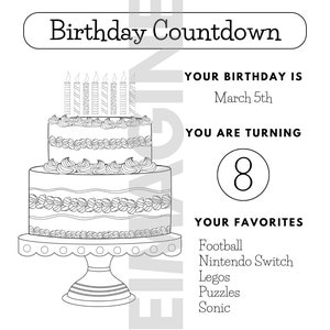 Printable Birthday Countdown Poster and Paper Chain | Birthday ...