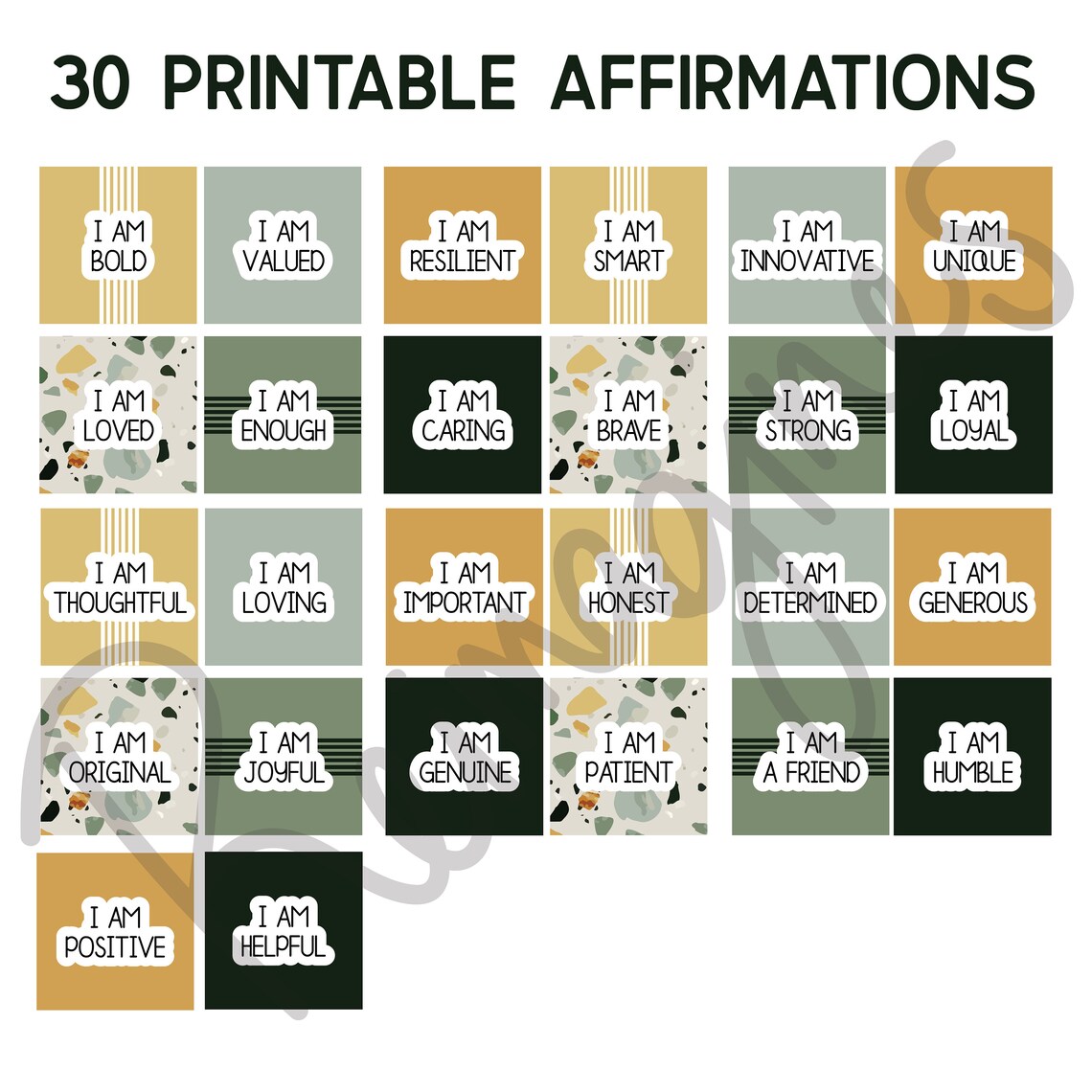Modern Terrazzo Editable Affirmation Station | Affirmation Mirror ...