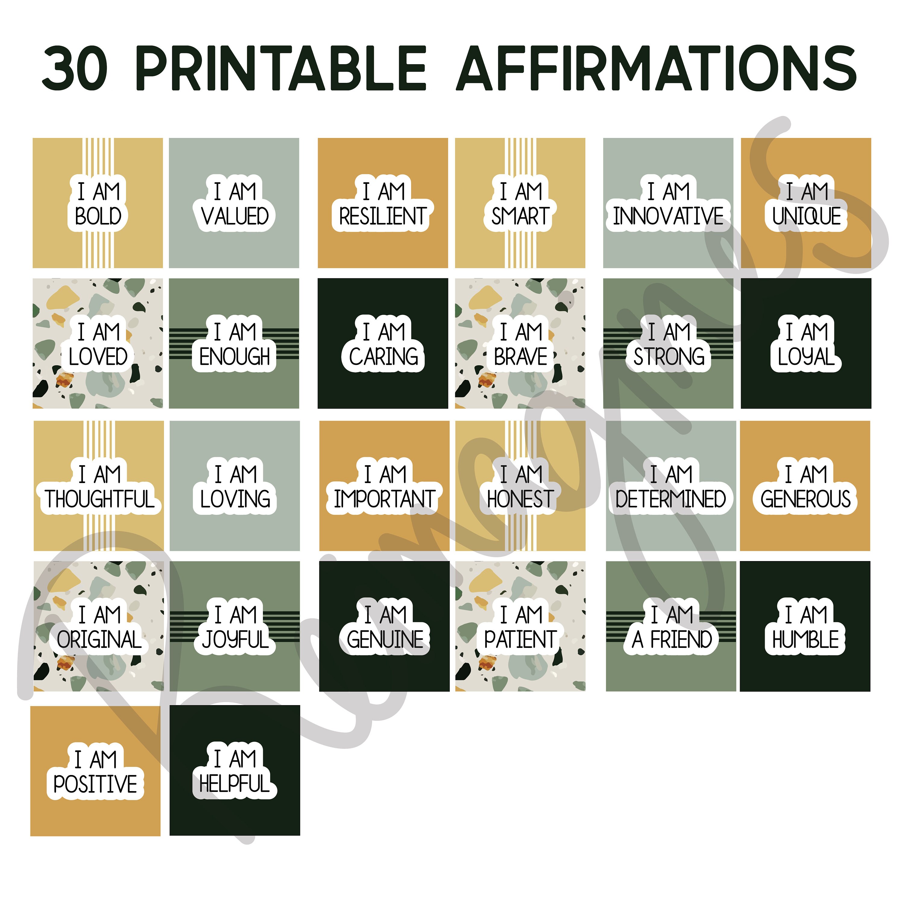 Modern Terrazzo Editable Affirmation Station | Affirmation Mirror ...
