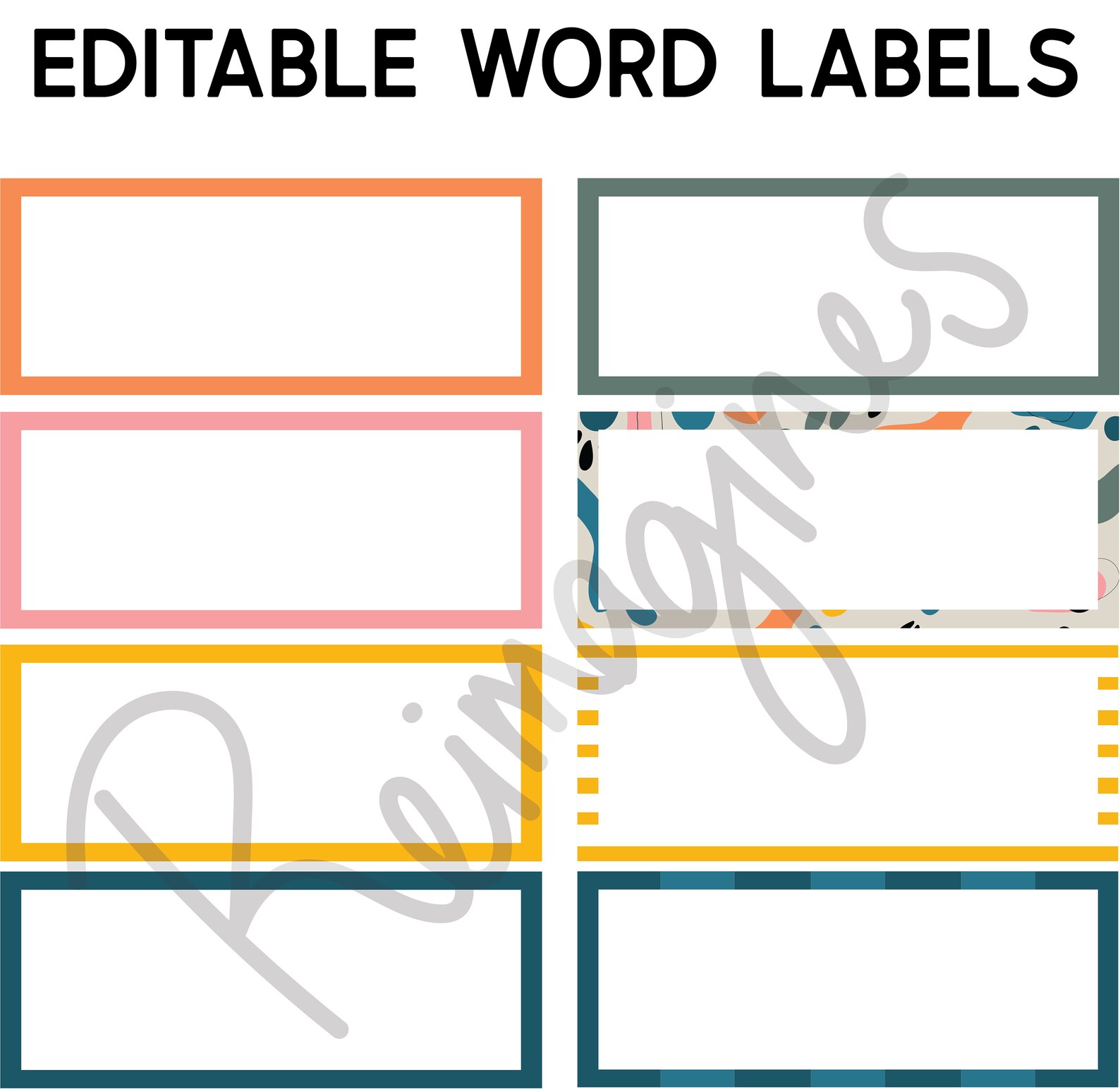 Retro Brights Word Wall Printable PDF Modern and Bright Classroom Décor ...