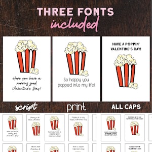 Printable Popcorn Valentine | Classroom Valentines | School Valentine ...