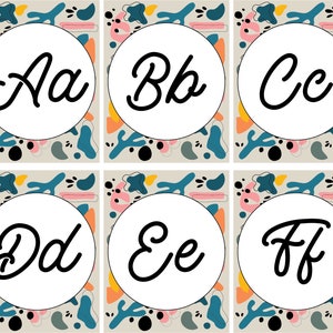 Retro Brights Cursive Alphabet Posters | Printable PDF | Modern and ...