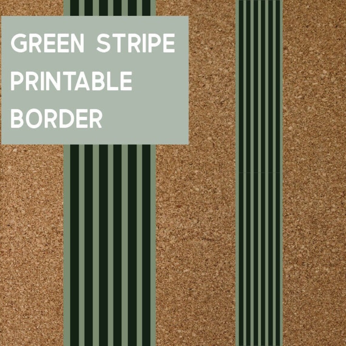 Modern Green Stripe Bulletin Board Border Printable PDF | Etsy