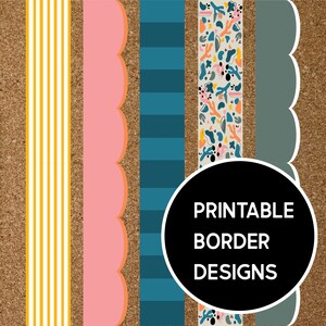 Retro Brights Bulletin Board Border Bundle | Printable PDF | Modern ...